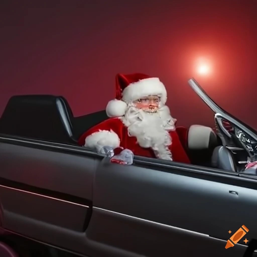 Santa driving a car on Craiyon