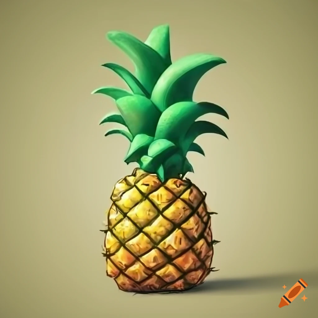 Cartoony pineapple on Craiyon