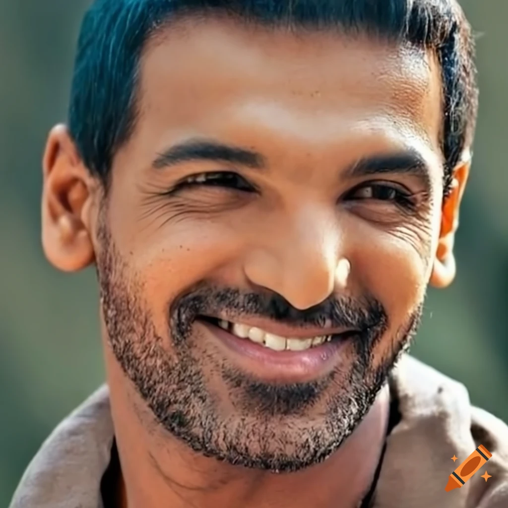 Smiling john abraham in a landscape setting on Craiyon