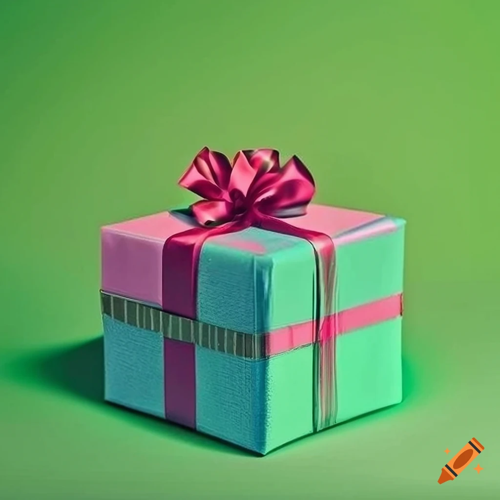 Colorful gift boxes on vibrant green background with ribbons and bows ...