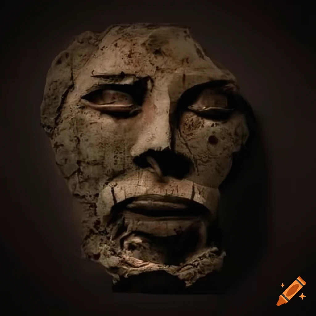 Ancient Hebrew face in a dark room on Craiyon