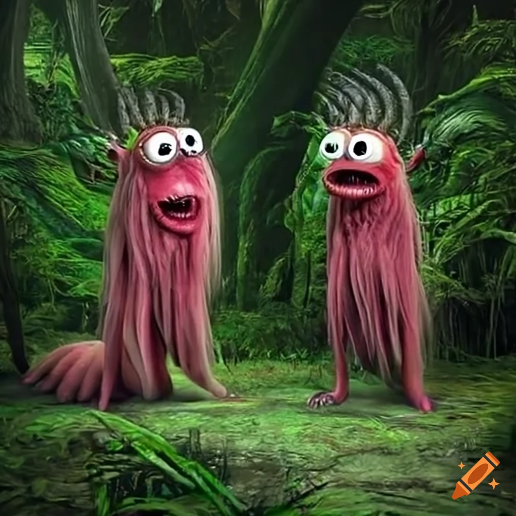 Yip yip aliens in the jungle on Craiyon