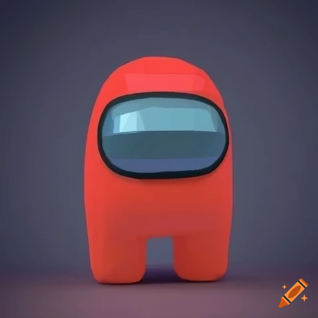 Front-facing low-poly 3D Among Us character on Craiyon