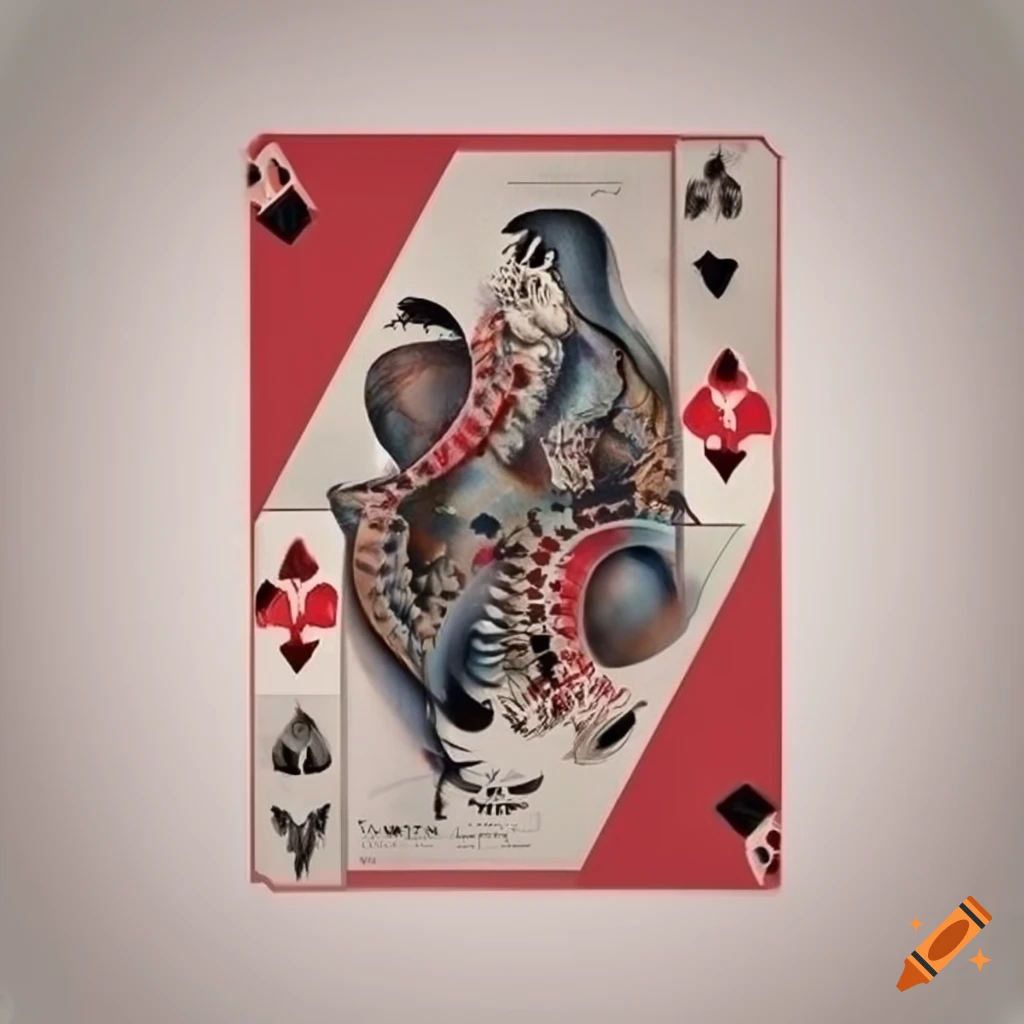 Surreal playing card ace of spades with imaginary graphics on Craiyon
