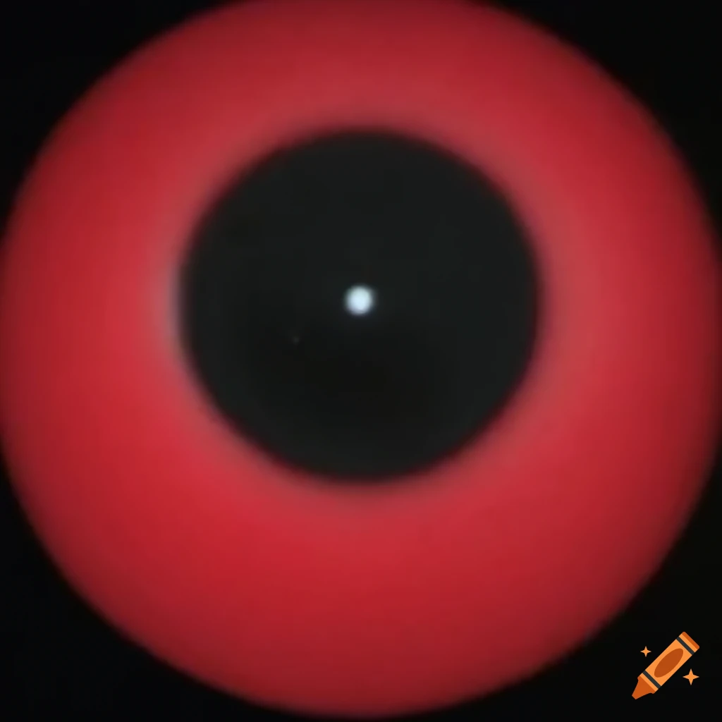 Intense red eye with a dark red perimeter on Craiyon
