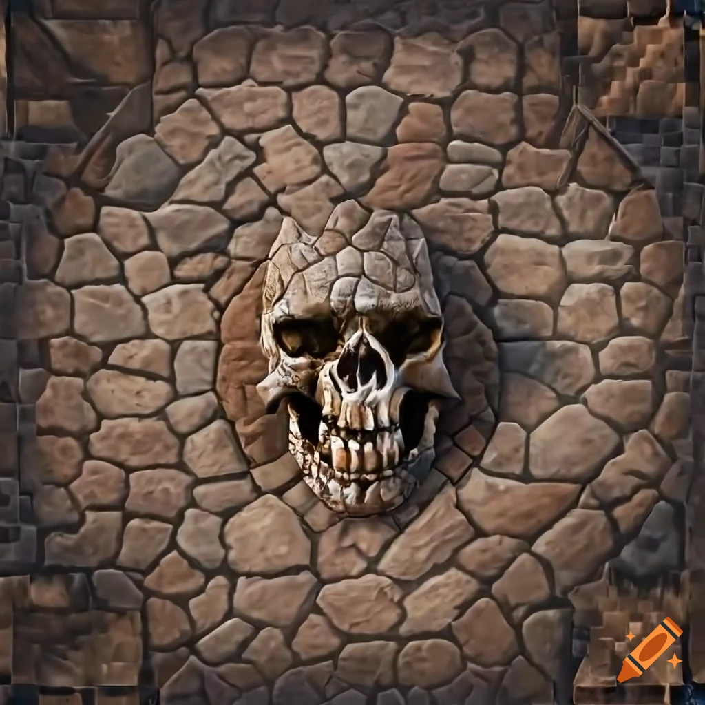 Conan exiles style dungeon temple floor stone mosaic with flat gorilla ...