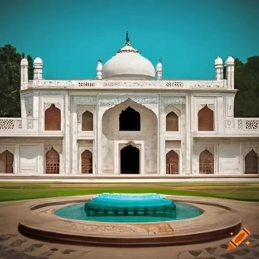Frontal elevation of mughal mahal white house whitemarsh lynnewood ...