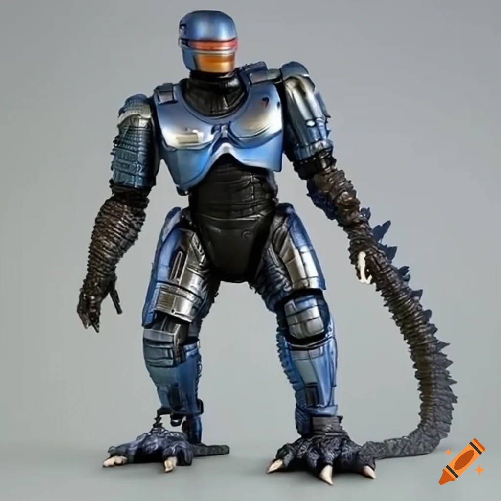 Illustration of robocop godzilla on Craiyon