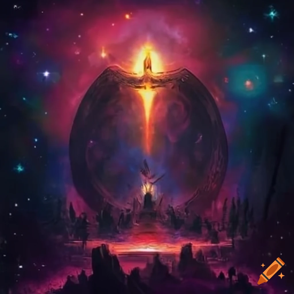 Image of wrath on a cosmic pedestal on Craiyon