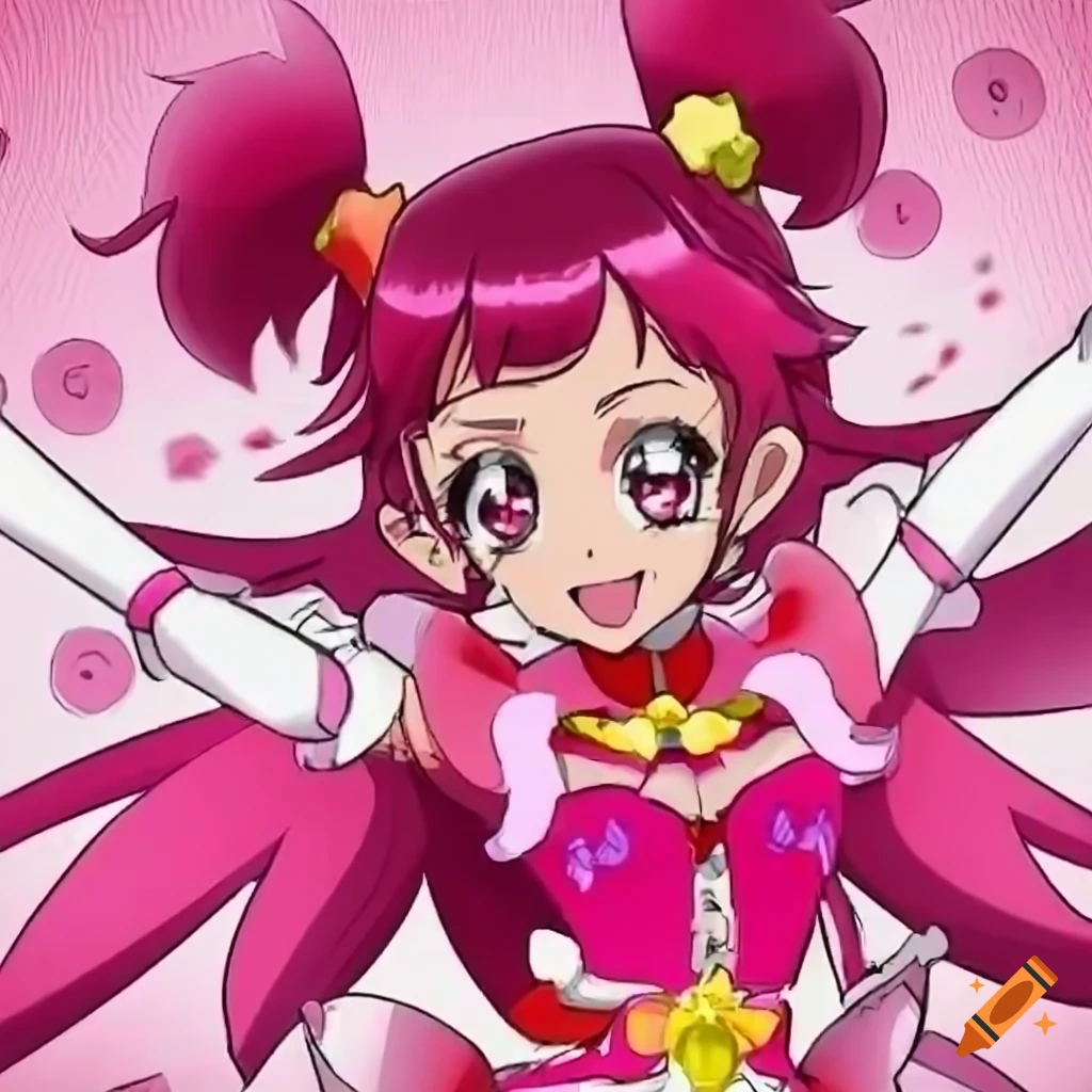 Fanmade anime pink pretty cure girl on Craiyon