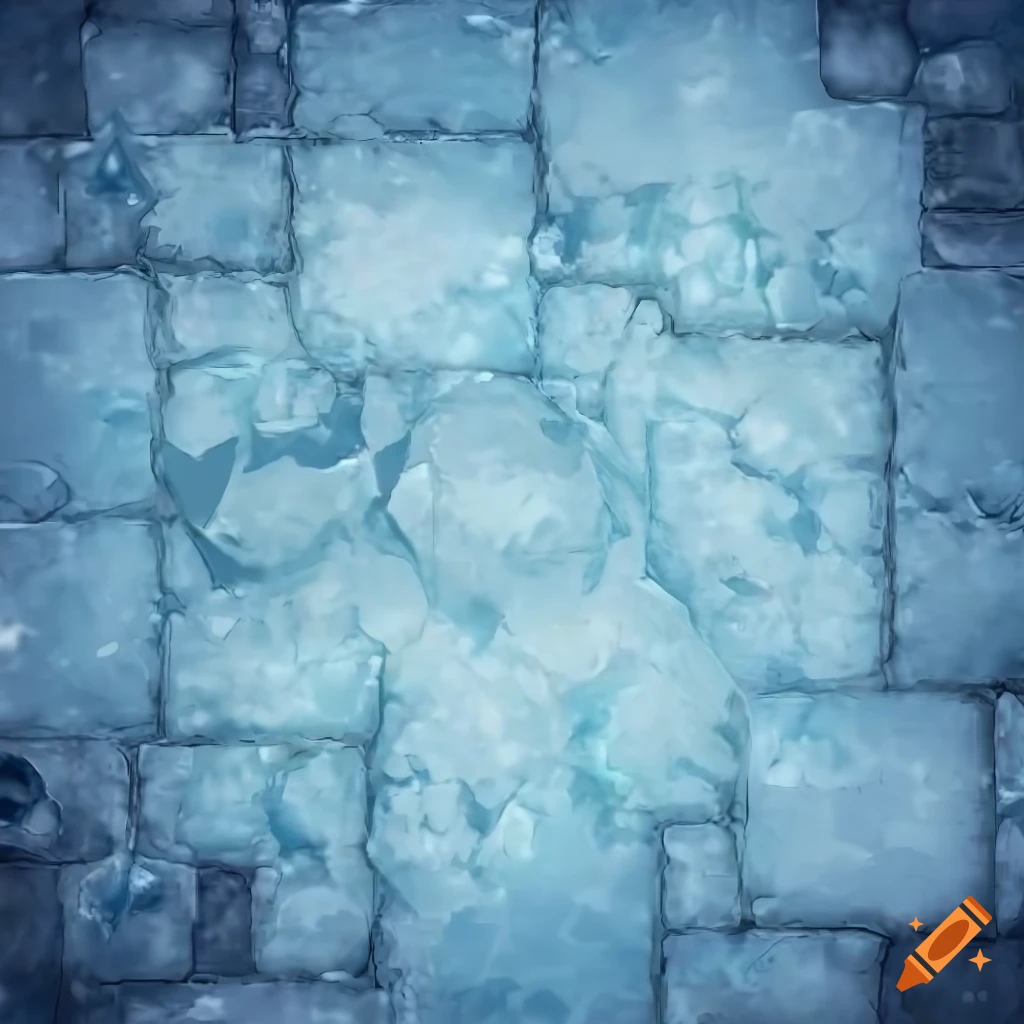 Texture of icy and snowy dungeon floor on Craiyon
