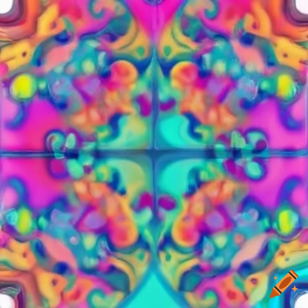 Bright and vibrant tie dye tile pattern on Craiyon