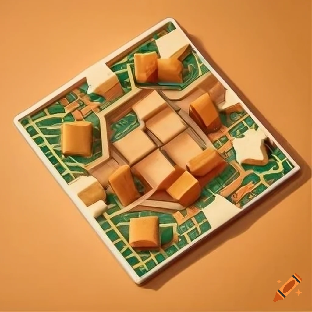 Top down view of a wheat agricultural board game tile on Craiyon