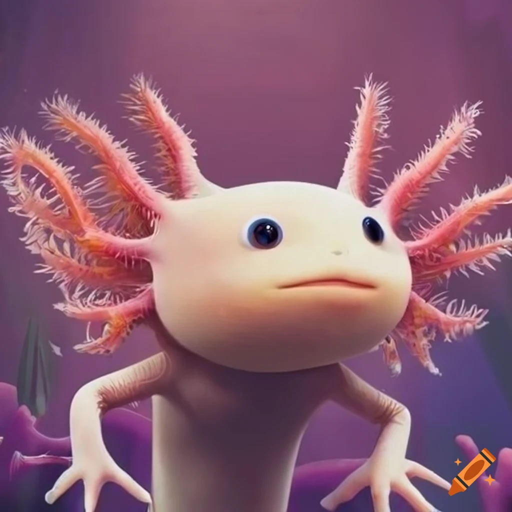 Axolotl with guns Disney Pixar movie poster on Craiyon