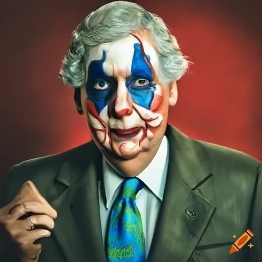 Mitch mcconnell in clown makeup on Craiyon