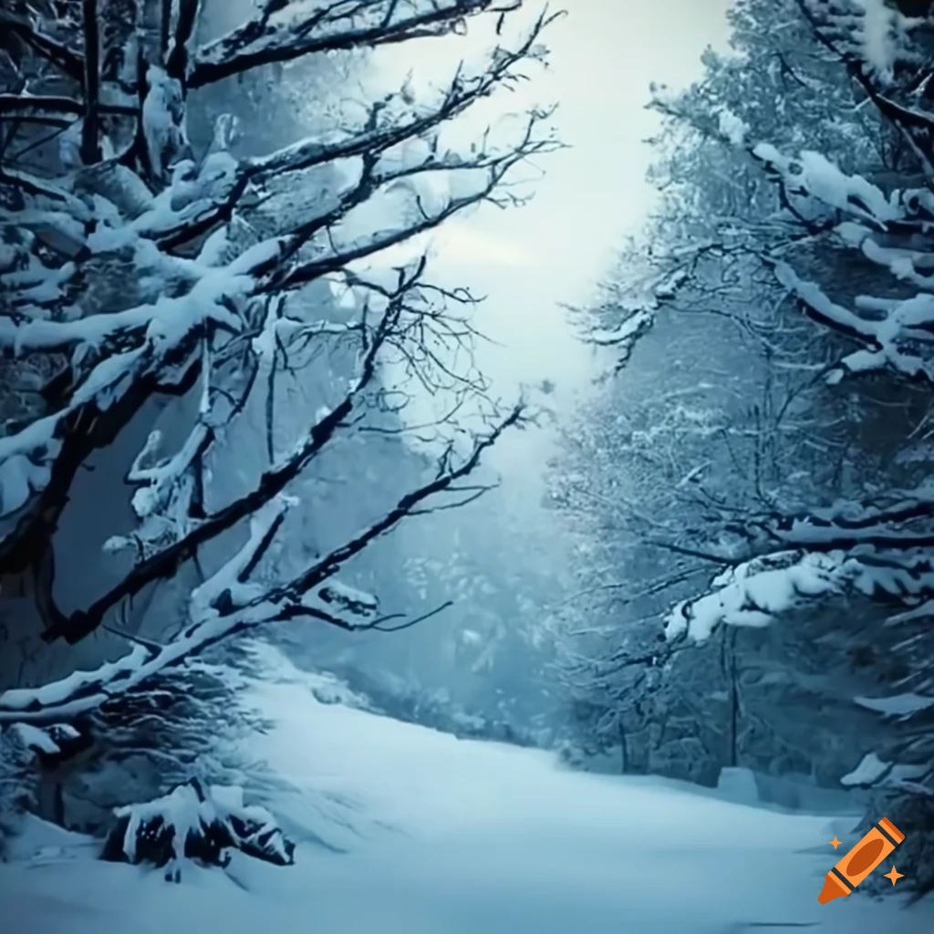 Winter scene on Craiyon