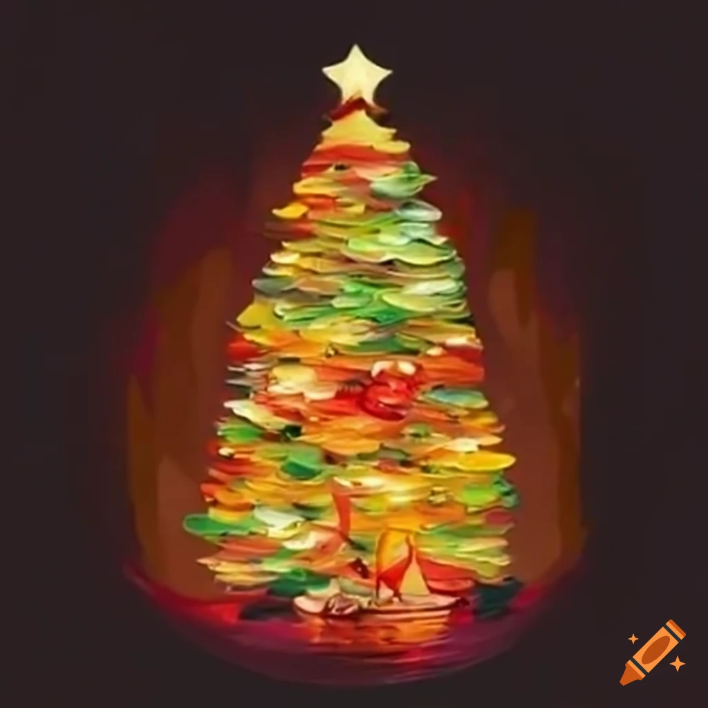 Christmas tree adorned with photovoltaic panels on Craiyon