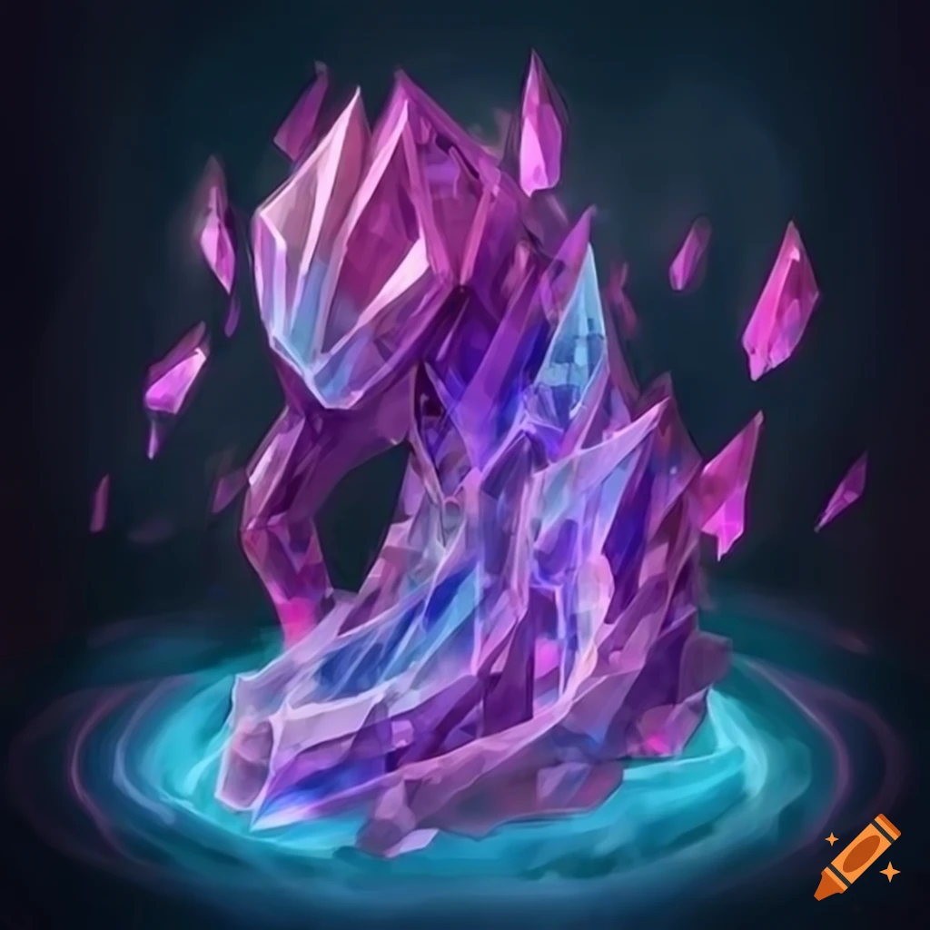 Crystal elemental shining in fantasy art style on Craiyon