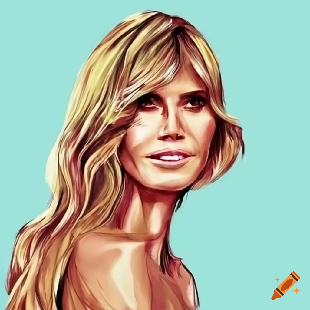 Heidi klum drawing on Craiyon