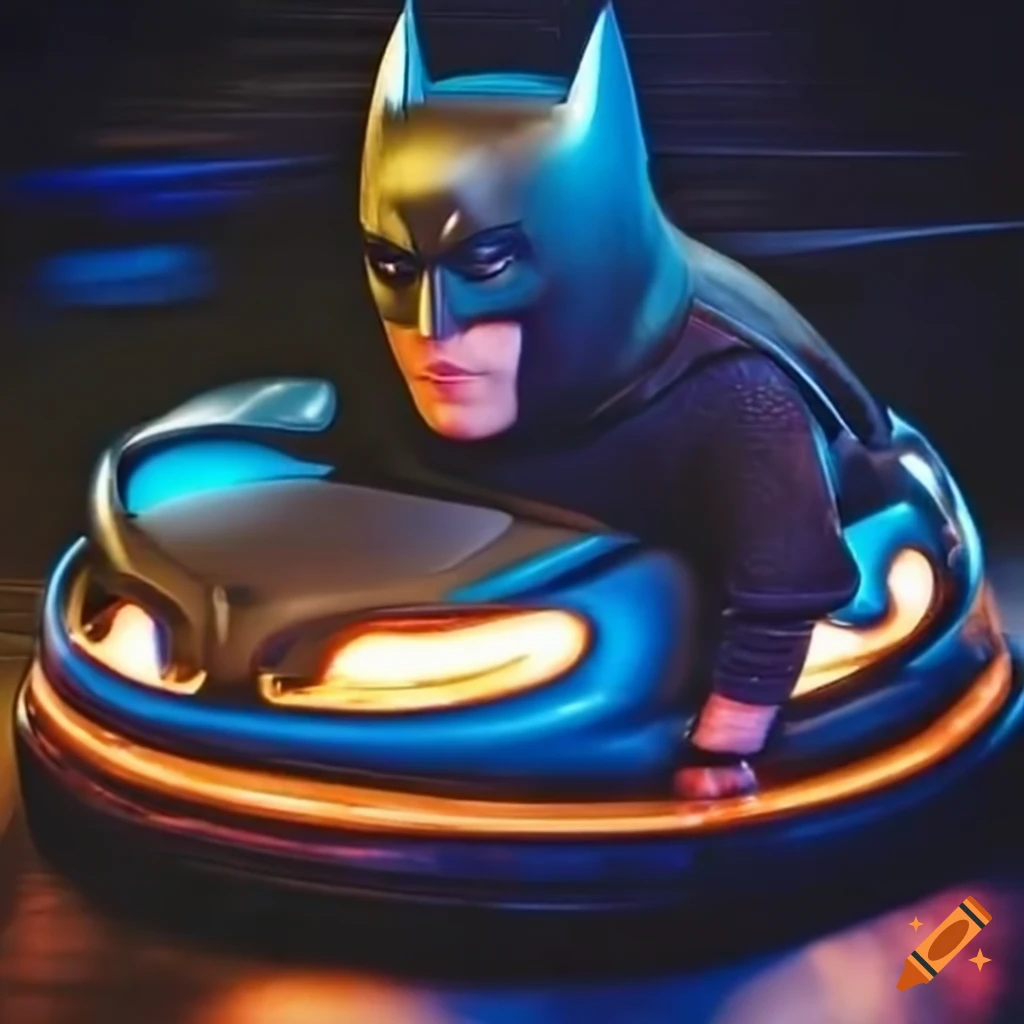Batman riding dodgem cars on Craiyon