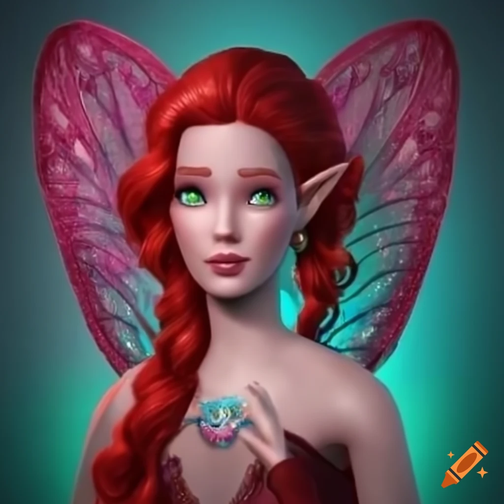 Dnd rogue character as sugar plum fairy with red curls and pink wings ...