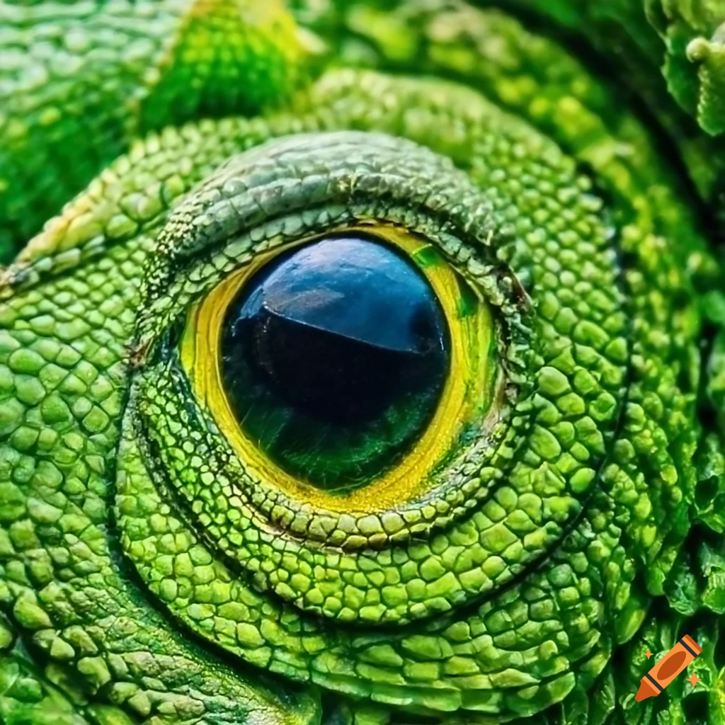 Green reptile eye in high definition on Craiyon