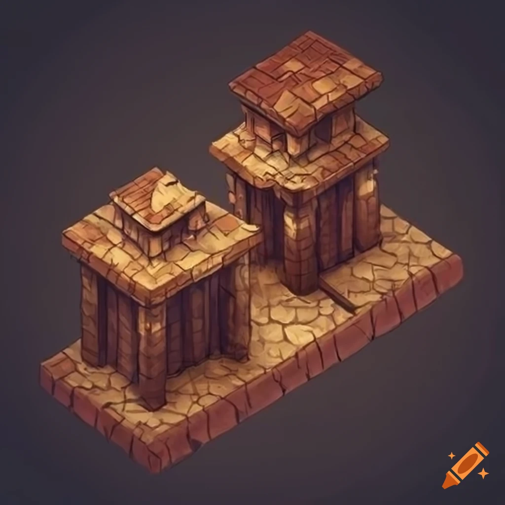 Isometric rpg medieval fantasy tiles on Craiyon