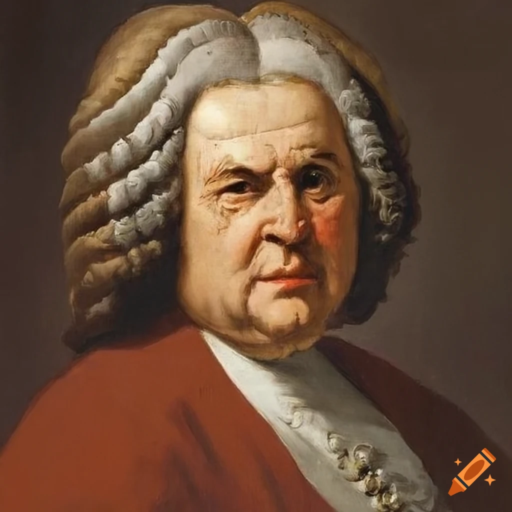 Portrait of johann sebastian bach in tiepolo fresco style on Craiyon