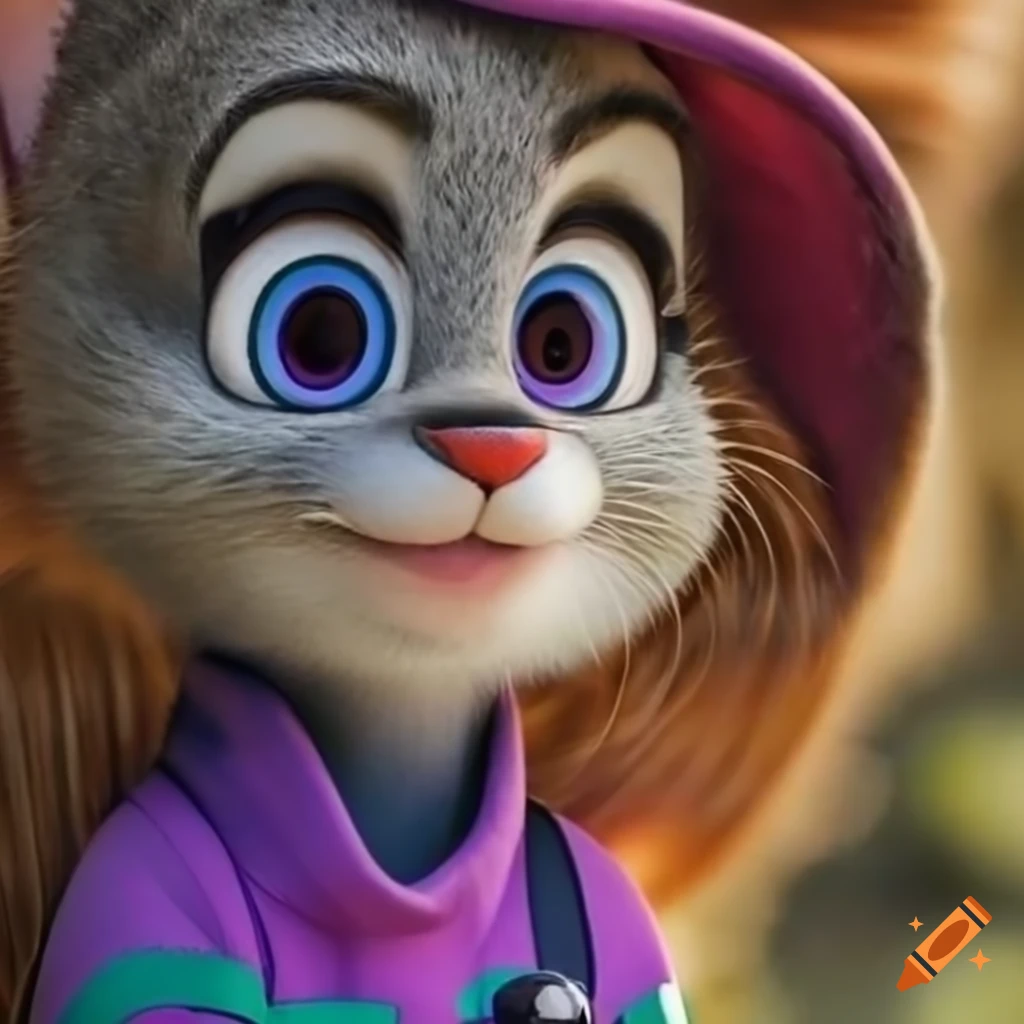 Portrait of Mabel Pines morphing into Judy Hopps from Zootopia on Craiyon