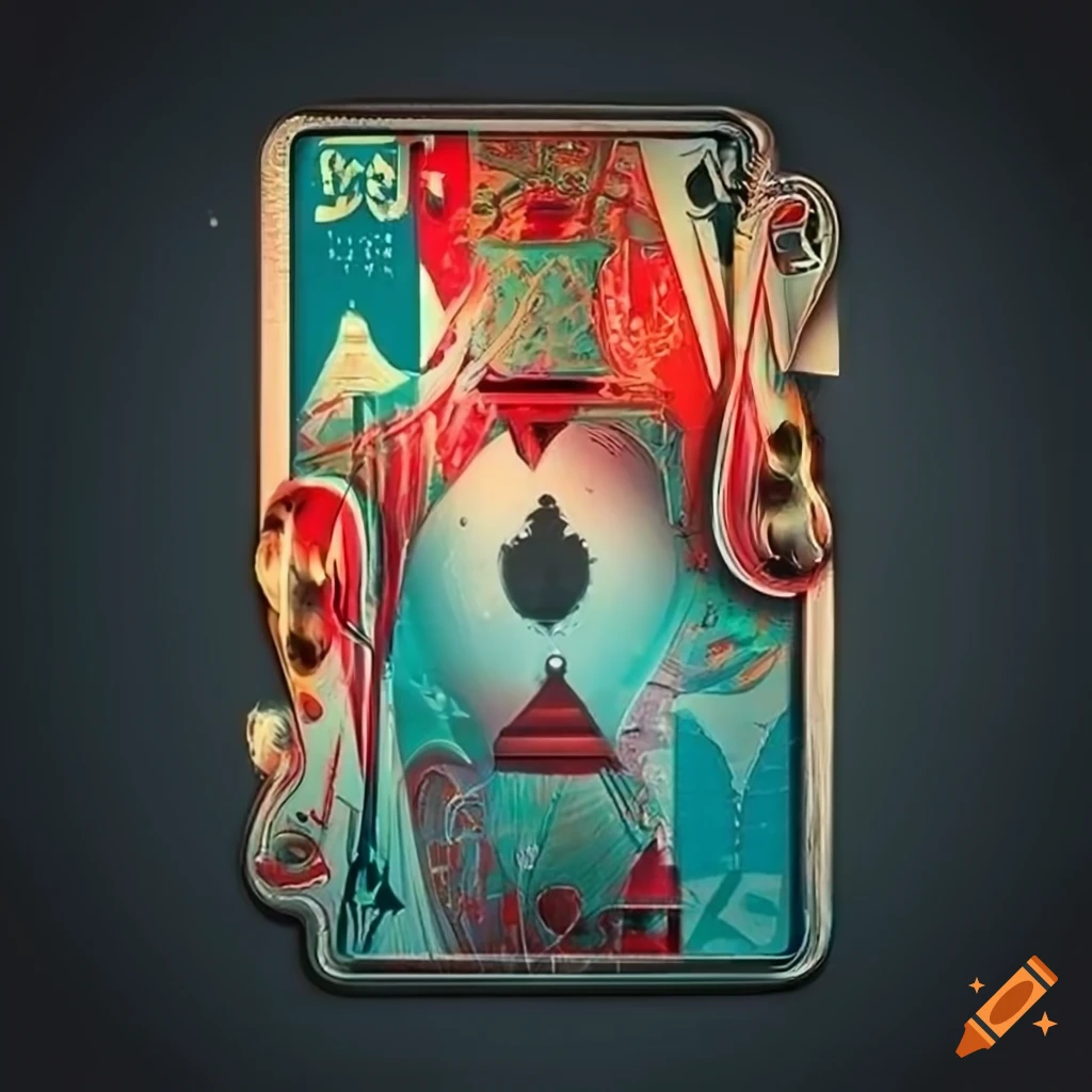 Surrealistic 3d design of an ace of spades playing card on Craiyon