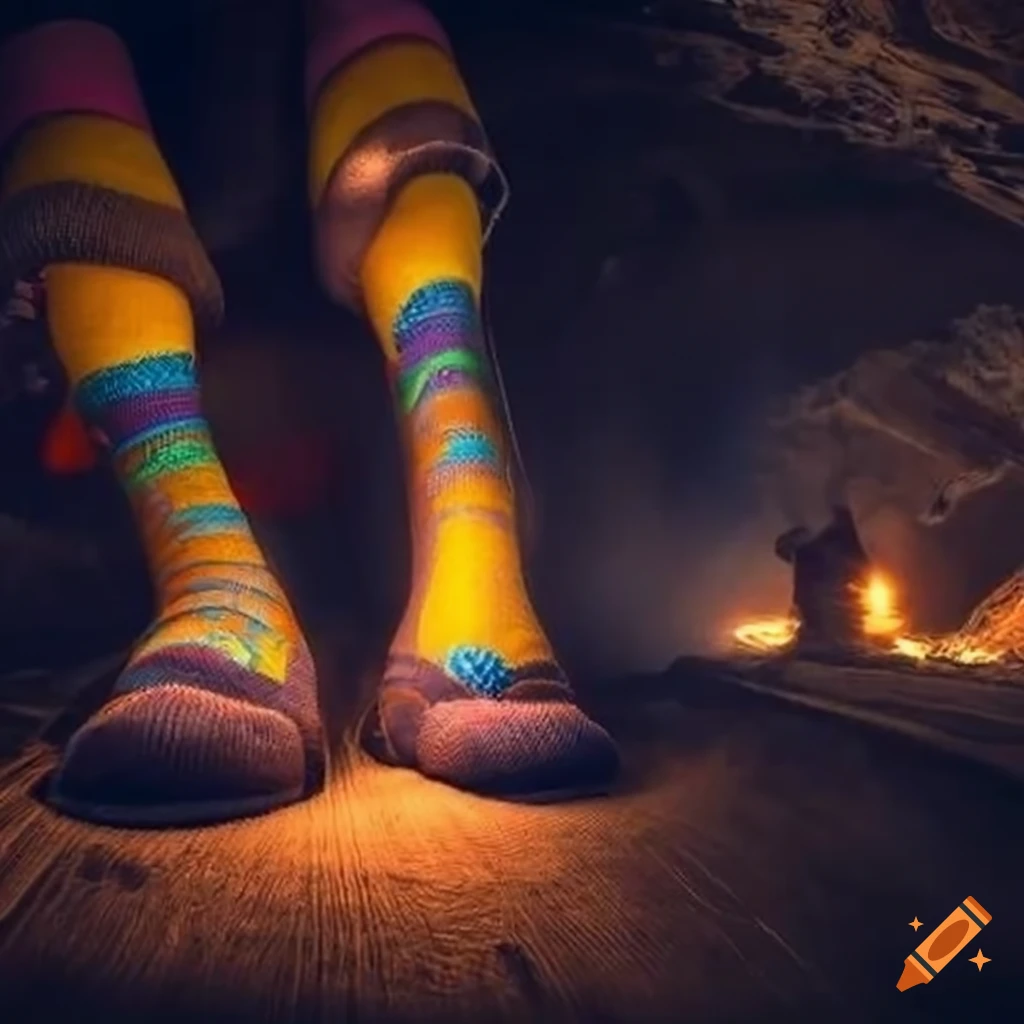 Mining socks during the great sock rush on Craiyon