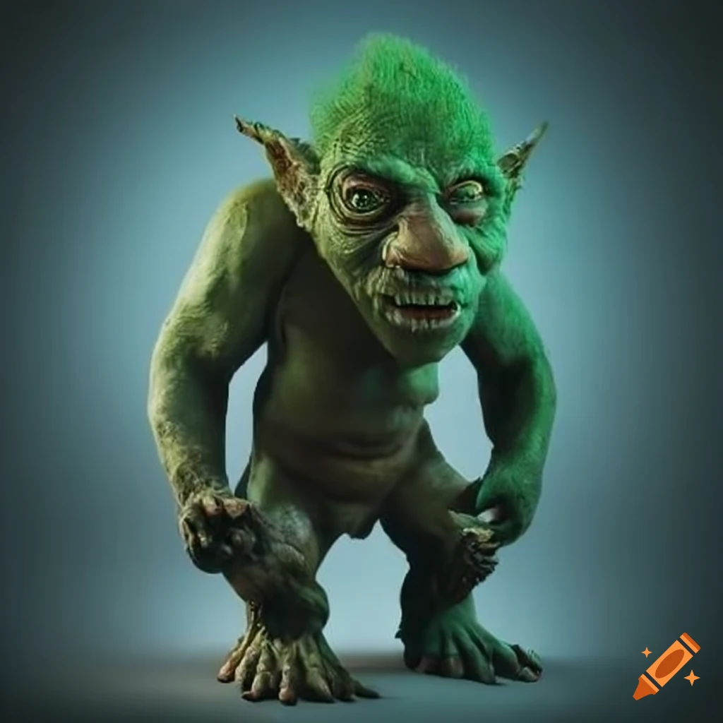 Full body shot of a forest troll on Craiyon