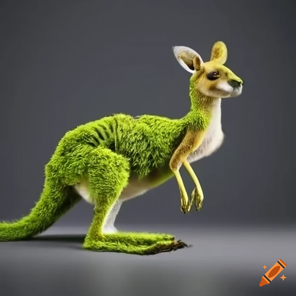 Realistic kangaroo sculpture made of moss on Craiyon Realistic kangaroo sculpture made of moss on Craiyon