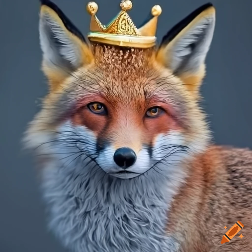 Fox wearing a crown on Craiyon
