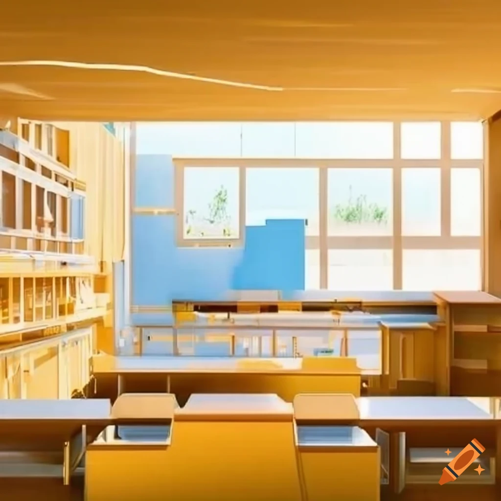 Vibrant classroom inside a dynamic construction site on Craiyon