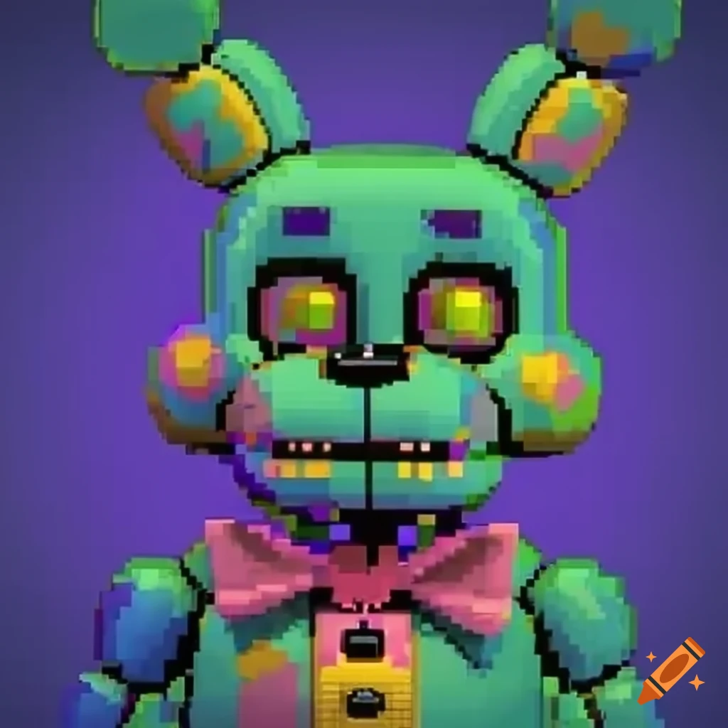 8-bit springbonnie with psychedelic colors on Craiyon