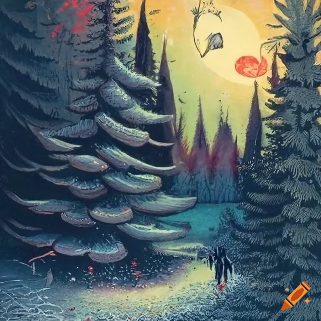 Highly detailed illustration of a Christmas Tree made of colorful ...