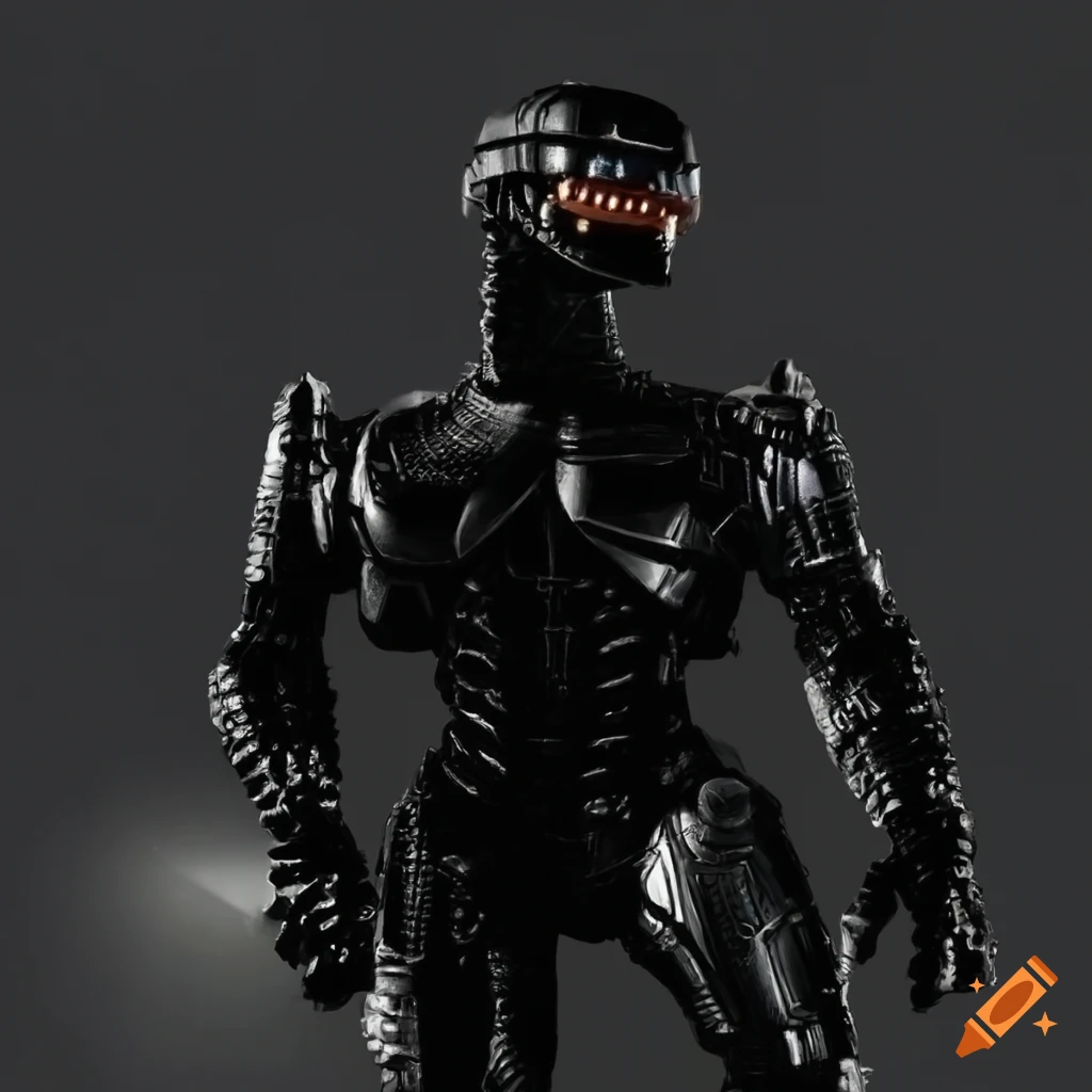 Illustration of robocop godzilla on Craiyon