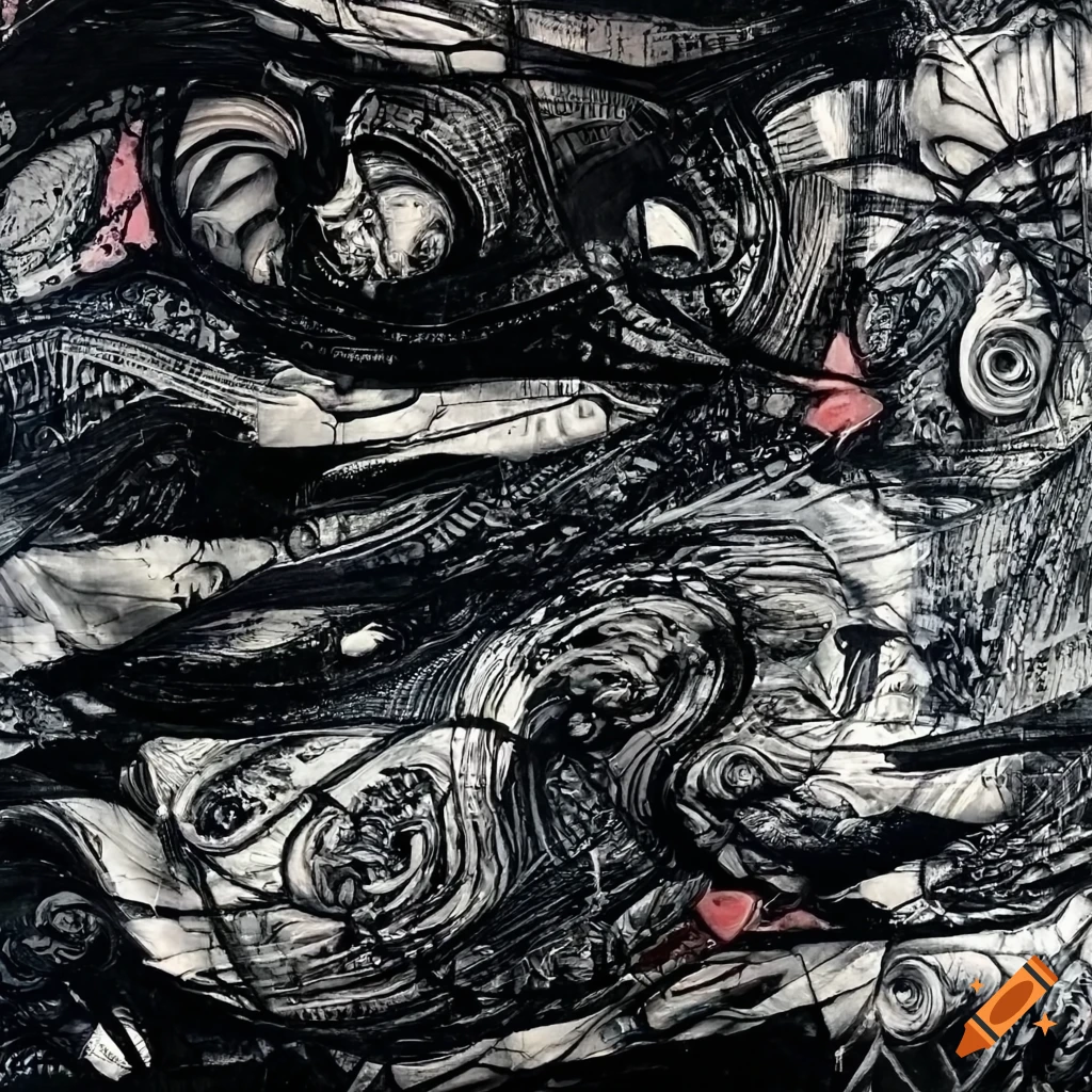 Colorful mixed media textured paper artwork in abstract style on Craiyon