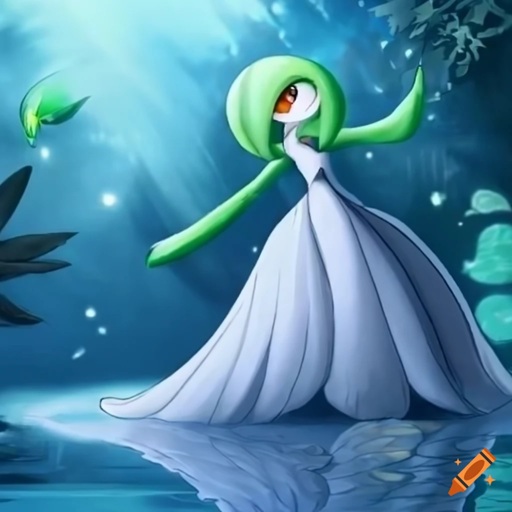 Pokémon gardevoir at swan lake on Craiyon