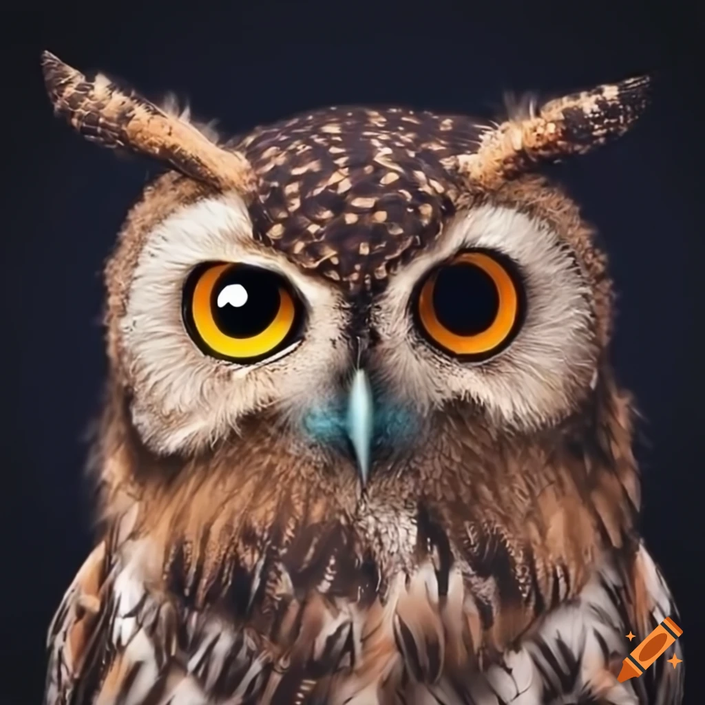 Cute confused owl deep in thought on Craiyon