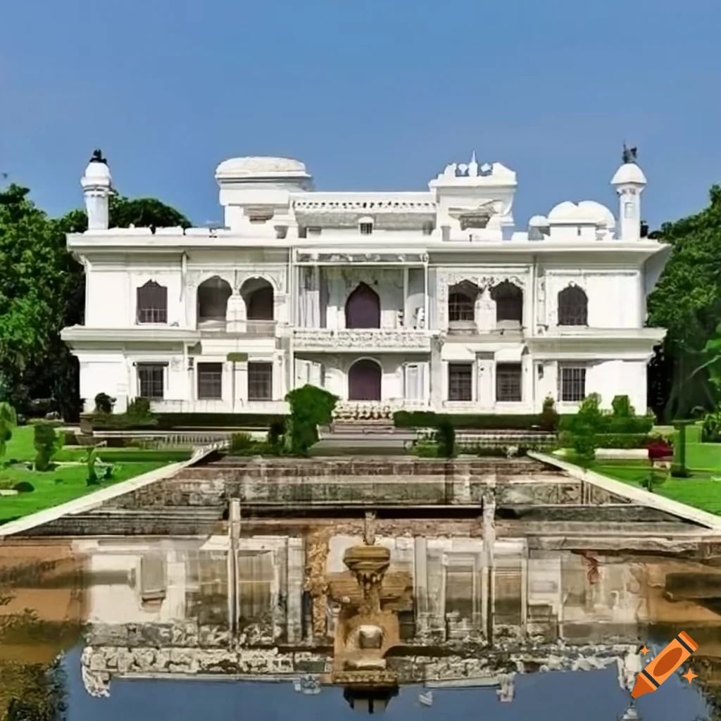 Full frontal elevation of mughal mahal white house whitemarsh lynnewood ...