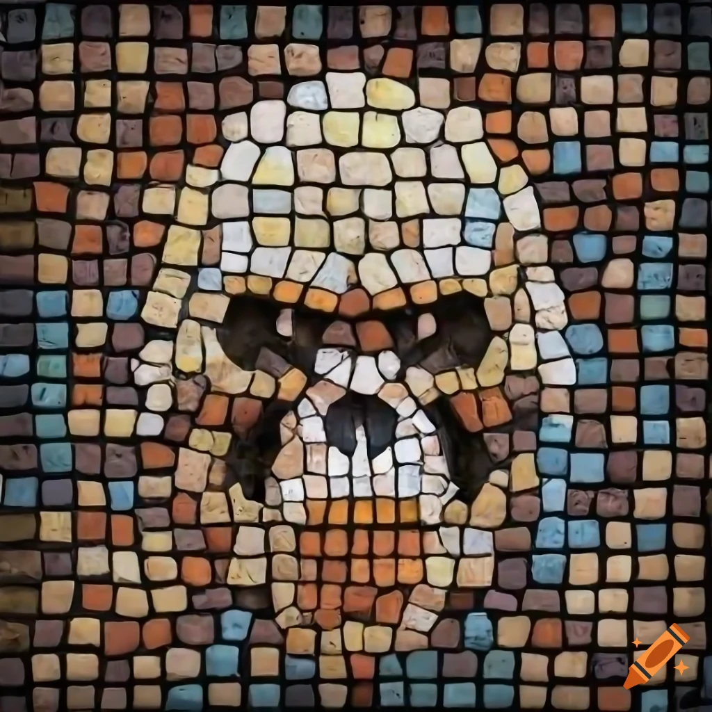 Colorful stone mosaic floor texture in conan exiles style on Craiyon