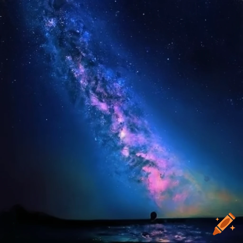 Monet's depiction of the galaxy on Craiyon