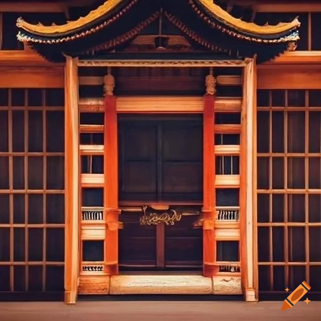 Japanese artisanal palace door on Craiyon