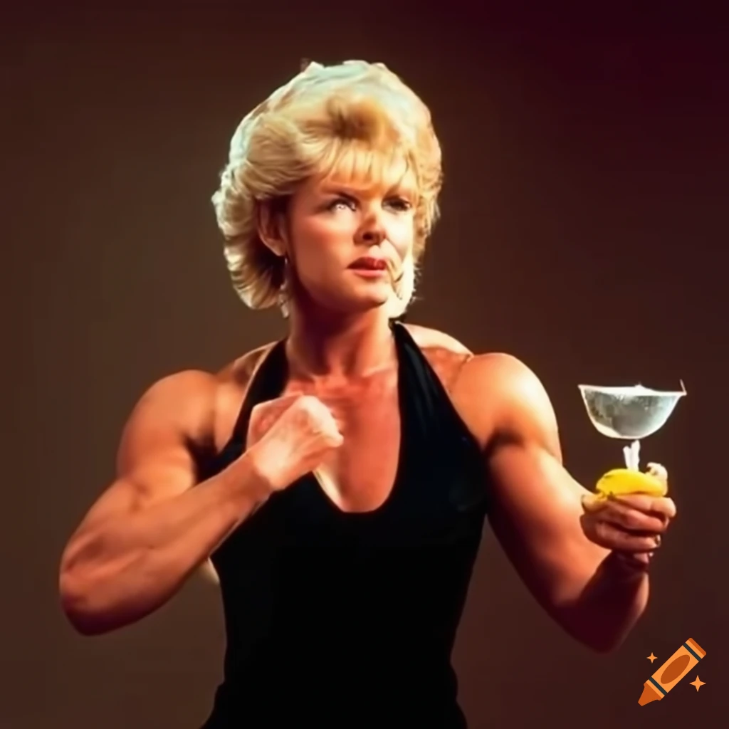 Chef af 1980s action movie with amanda freitag and culinary utensils on ...