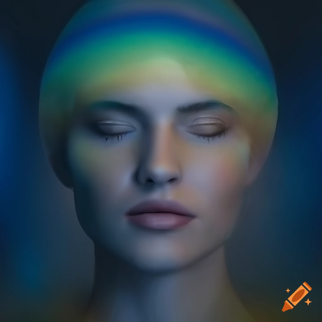 Man and woman in radiant ethereal light with delicate features and ...