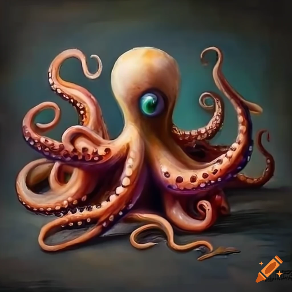 Octopus tentacle creature with three eyes on Craiyon