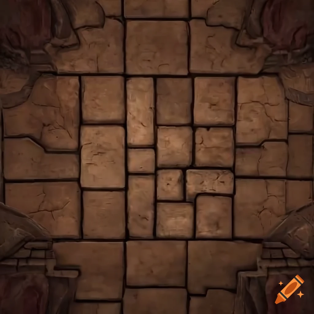 Sand and stone tiles floor texture in conan exiles style dungeon on Craiyon
