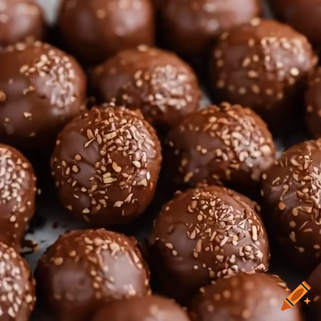 Delicious chocolate nut balls on Craiyon